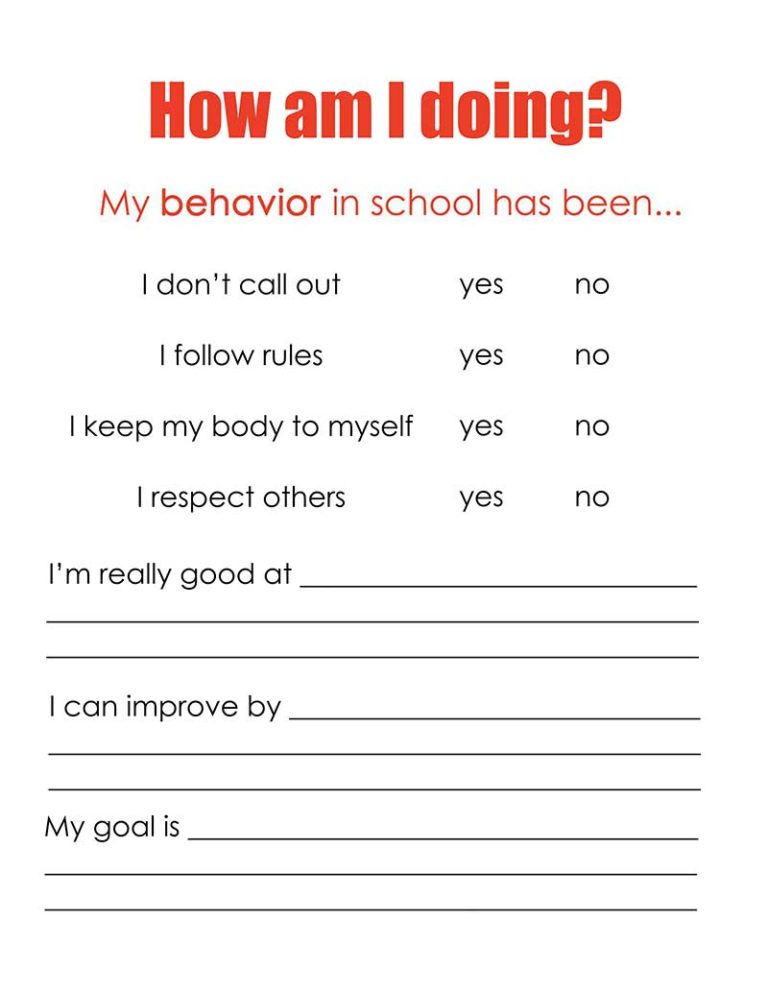 Student midyear review: The Self Evaluation Process (FREE printables)