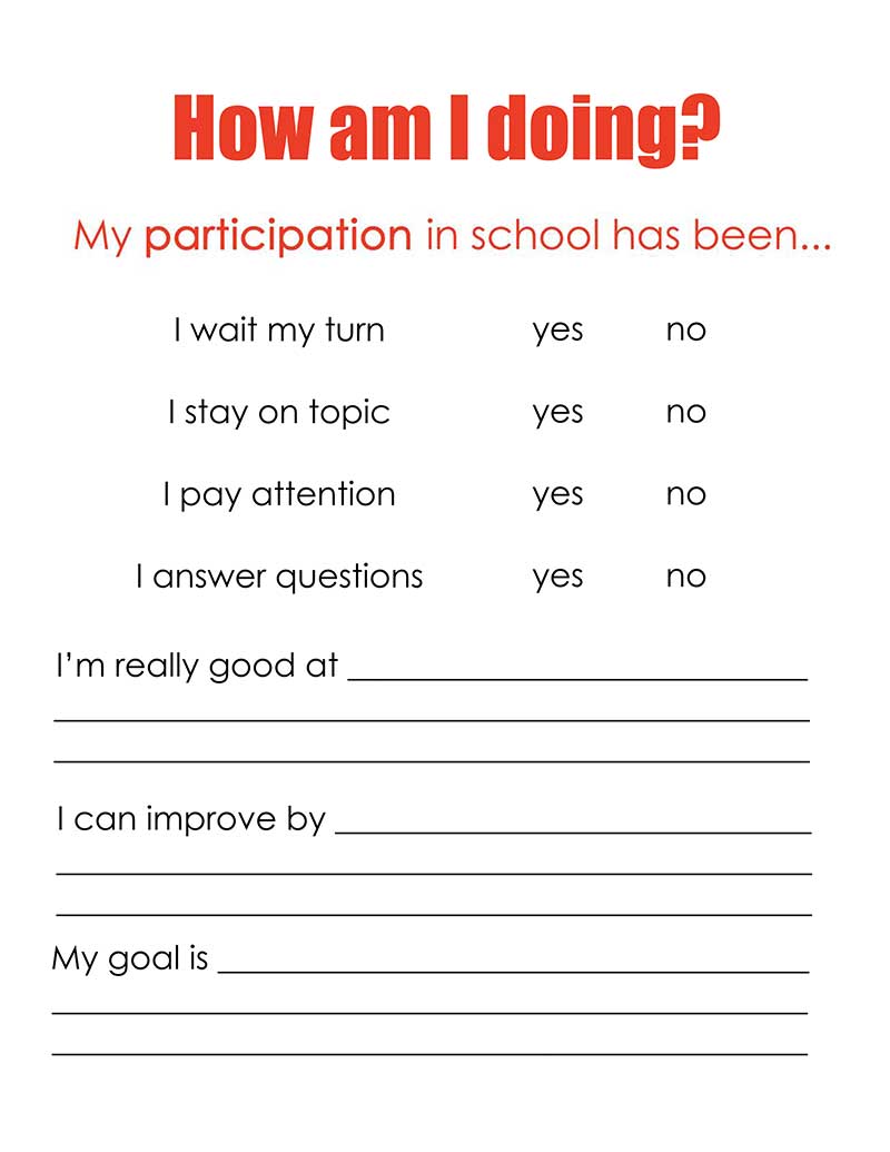 Student midyear review: The Self Evaluation Process (FREE printables)